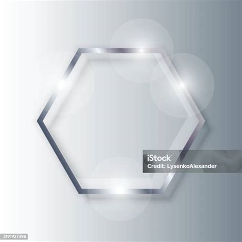 유리 육각형 프레임 아이콘 에서 플랫 스타일로 고립 된 배경에 거울 패널 벡터 그림 국경 플레이트 표지판 사업 개념 3차원 형태에 대한 스톡 벡터 아트 및 기타 이미지