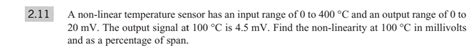 answered 2 11 a non linear temperature sensor… bartleby