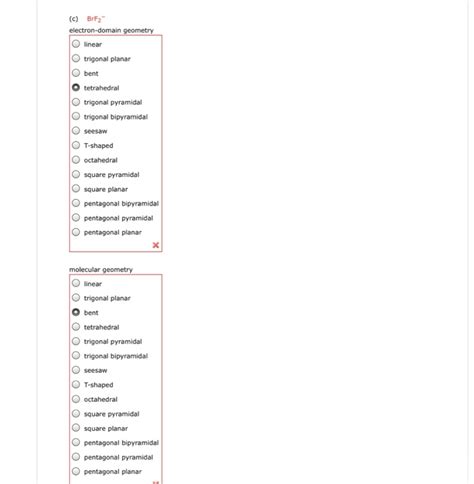 Solved Determine The Electron Domain Geometry And Molecular Chegg Com