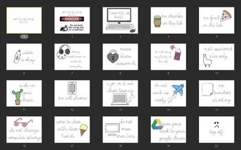 High Babe Computer Lab Bundle Computer Lab Posters Computer Lab Rules PDF