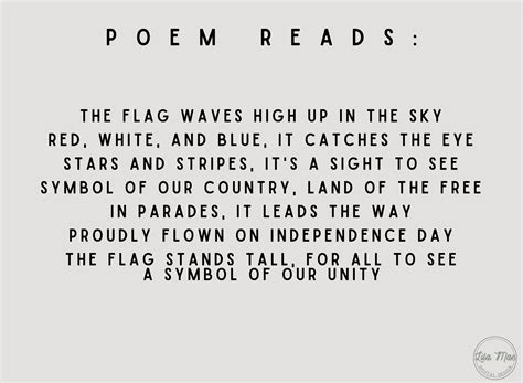 Printable Flag Poem Handprint Craft For Fourth Of July Independance