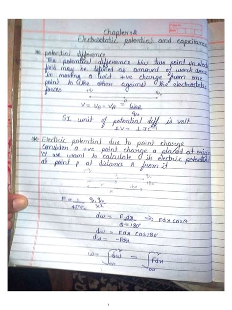 physics chapter 2 notes class 12 pdf