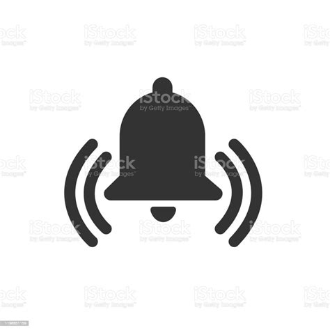 회색 배경에 고립 된 트렌디 한 플랫 스타일의 벨 아이콘 웹 사이트 디자인 로고 앱 Ui에 대한 알림 기호입니다 벡터 일러스트레이션 검은색에 대한 스톡 벡터 아트 및 기타