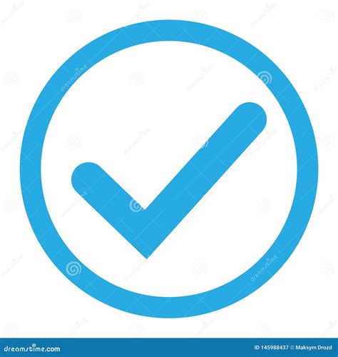 Blue Tick Icon Vector Symbol Checkmark Isolated On White Background Checked Icon Or Correct