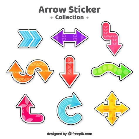 2 페이지 화살표 스티커 도안 이미지 Freepik에서 무료 다운로드