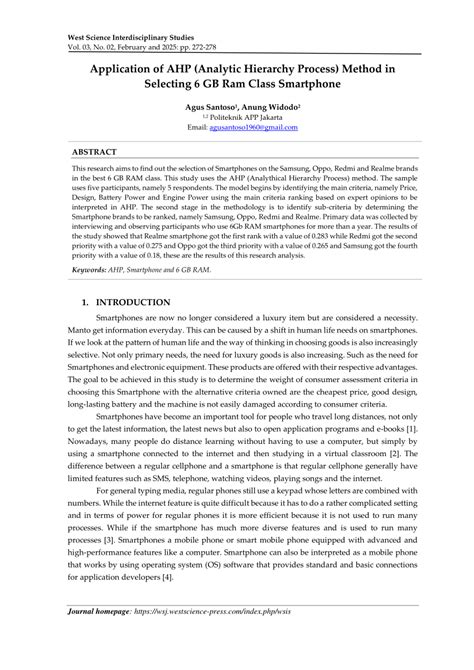 Pdf Application Of Ahp Analytic Hierarchy Process Method In