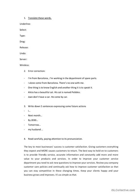 Vocabulary Exercises Esp Business English Esl Worksheets Pdf And Doc