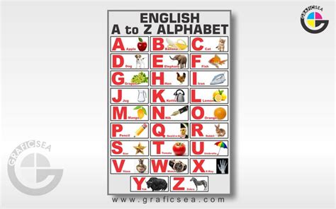 English Alphabet School Chart With Pictures Cdr Design Free Download