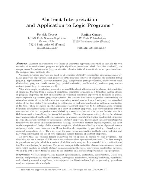 Pdf Abstract Interpretation Of Logic Programs