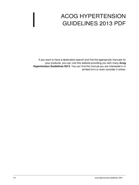 Fillable Online Acog Hypertension Fax Email Print Pdffiller