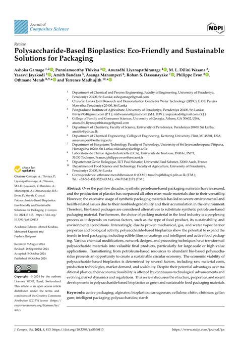 Pdf Polysaccharide Based Bioplastics Eco Friendly And Sustainable