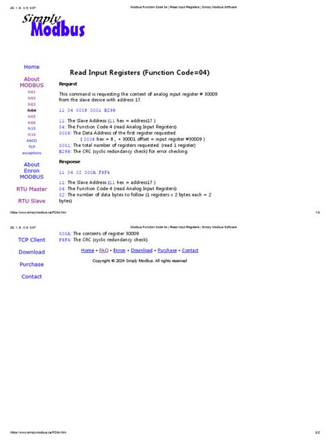 Modbus Function Code 04 Read Input Registers Simply Modbus Software