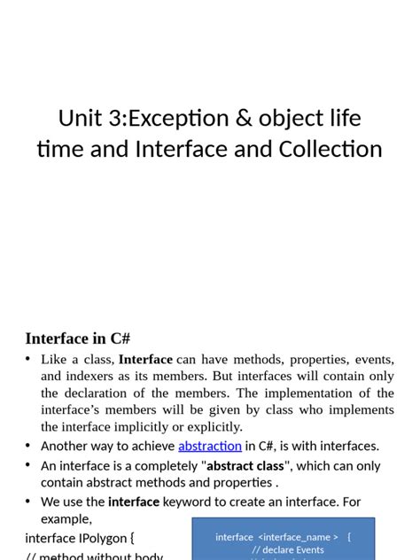 Unit 3 Dot Net Interface Pdf Class Computer Programming C Sharp Programming Language