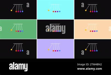 Newtons Cradle 4k Resolution Animation Newtons Cradle On Black Background Screen Loader Loop