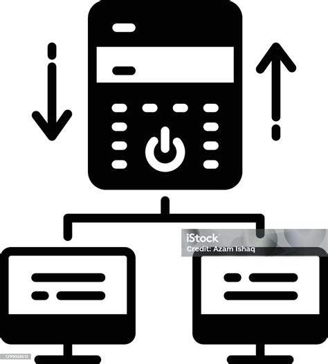 미리 구축된 가상 머신 개념 데스크톱 공유 벡터 글리프 아이콘 디자인 클라우드 컴퓨팅 및 인터넷 호스팅 서비스 기호 온 화이트 백그라운드 0명에 대한 스톡 벡터 아트 및