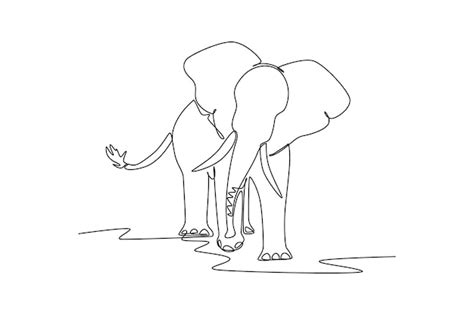 Premium Vector Continuous One Line Drawing A Elephant World Wild Life Concept Single Line Draw