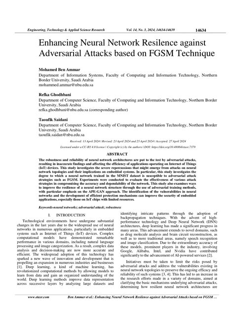 Pdf Enhancing Neural Network Resilence Against Adversarial Attacks Based On Fgsm Technique