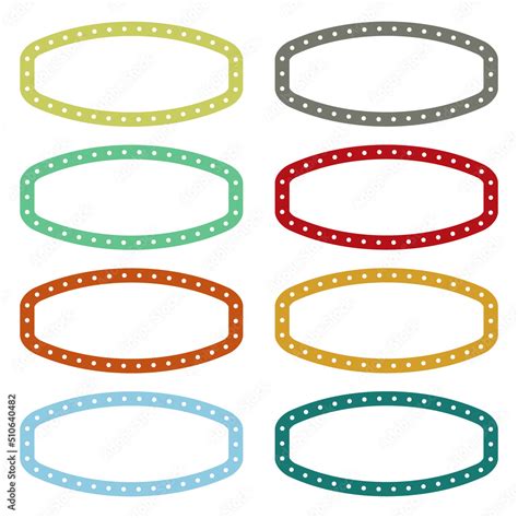 점선 이름표 라벨 디자인 Stock Vector Adobe Stock