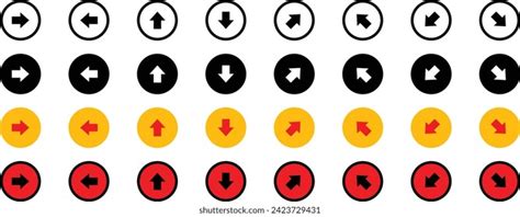 Arrow Control Button Icon Set Menu Stock Vector Royalty Free