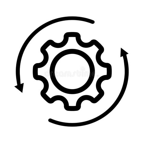 Workflow Icon Vector Gear Cog Wheel With Arrows Illustration Sign Business Concept Symbol