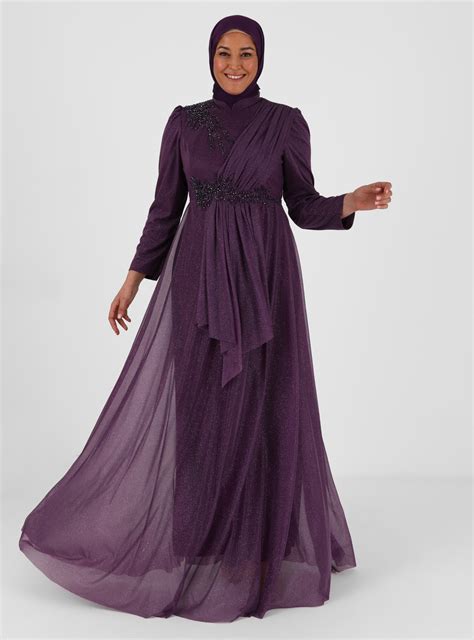 Fully Lined Crew Neck Modest Plus Size Evening Dress