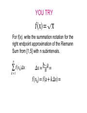 Summation Notation For Riemann Sum Right Endpoint Approximation Course Hero