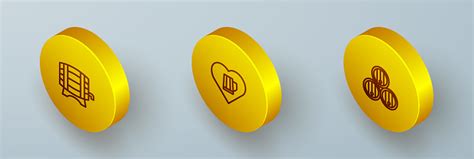 아이소메트릭 라인 랙에 나무 배럴을 설정하고 맥주 한 잔과 아이콘이 있는 하트 벡터 3차원 형태에 대한 스톡 벡터 아트 및 기타 이미지 3차원 형태 고풍스런 노랑