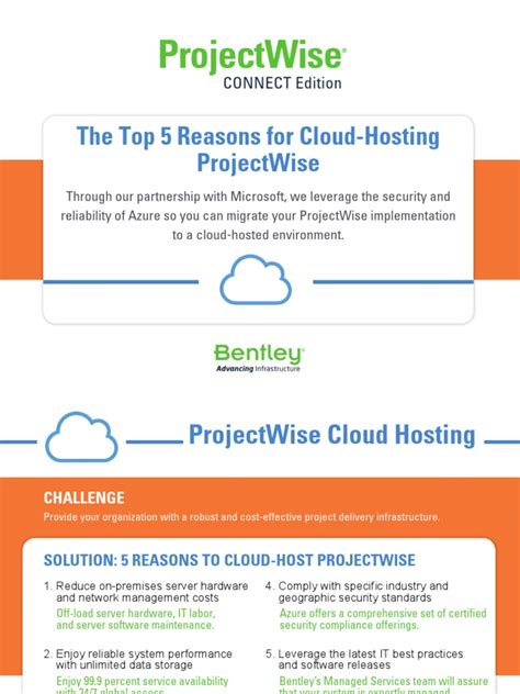 Projectwise The Top 5 Reasons For Cloud Hosting Projectwise Pdf