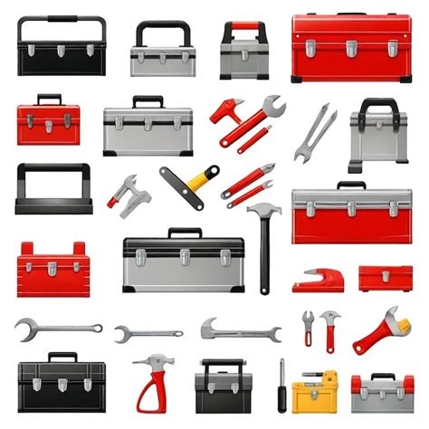 premium vector toolbox vector set white background isolated