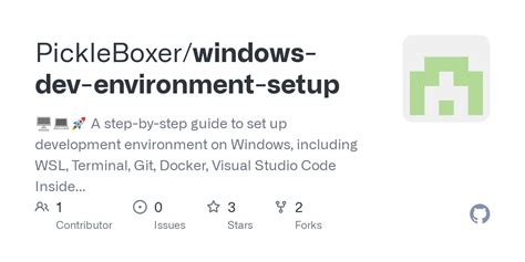 Github Pickleboxerwindows Dev Environment Setup 🖥️💻🚀 A Step By Step