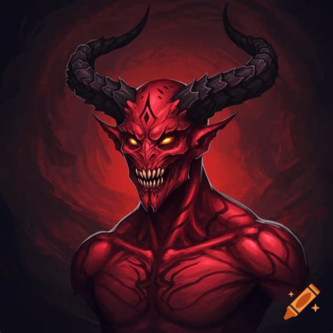 Anime Portrait Of A Male Vampire Demon With Red Eyes And Fangs Against