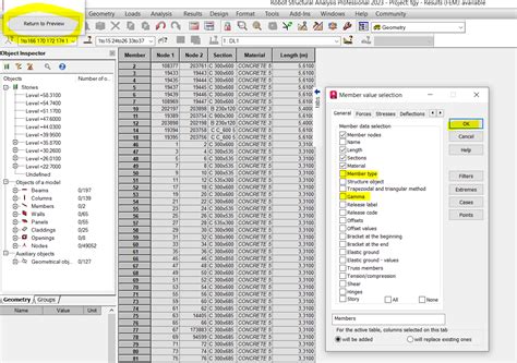如何在robot structural analysis中修改标准报告构件的柱设置