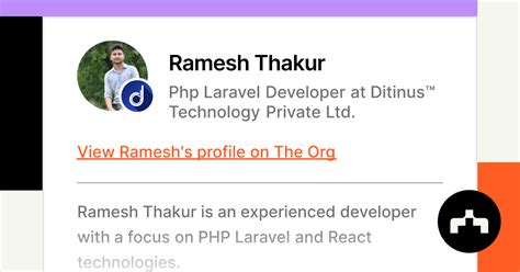 Ramesh Thakur Php Laravel Developer At Ditinus™ Technology Private Ltd The Org