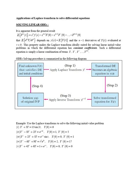 Application Of Laplace Transform Me Pdf Ordinary Differential Equation Algebra