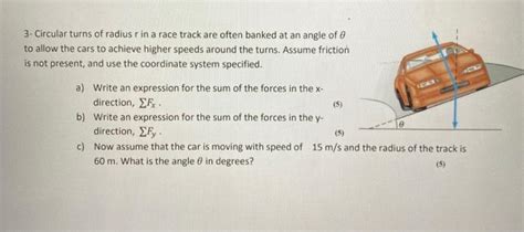 Solved 3 Circular Turns Of Radius R In A Race Track Are