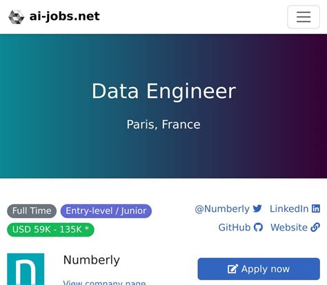 Hiring Data Engineer In Paris France Raimljobs