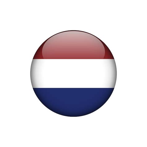 네덜란드 국기 원 버튼 벡터 템플릿 프리미엄 벡터
