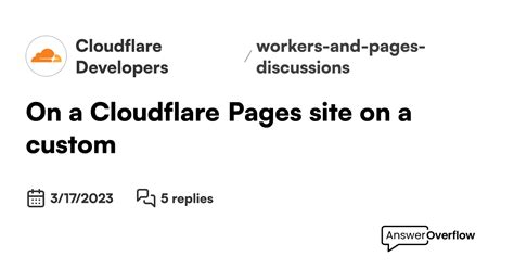 On A Cloudflare Pages Site On A Custom Cloudflare Developers