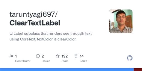 Github Taruntyagi697cleartextlabel Uilabel Subclass That Renders See Through Text Using