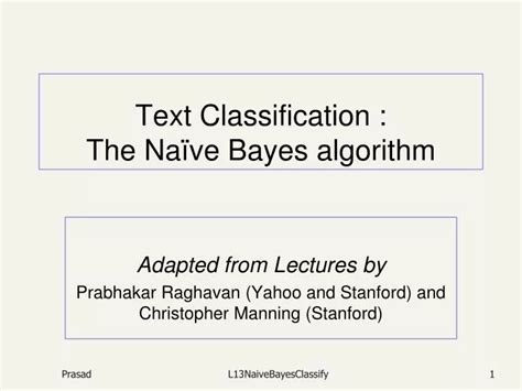 PPT Text Classification The Naïve Bayes algorithm PowerPoint