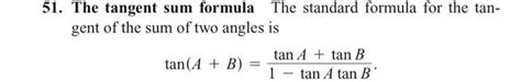 Solved 1 The Tangent Sum Formula The Standard Formula For