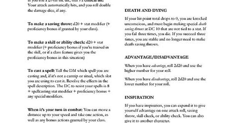 Dnd Quick Reference Guide Album On Imgur