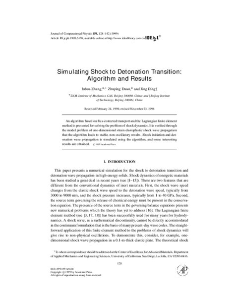 Pdf Simulating Shock To Detonation Transition Algorithm And Results