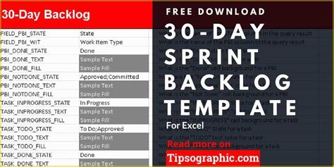 Agile Project Management Templates Free Of 30 Day Sprint Backlog Template For Excel Free