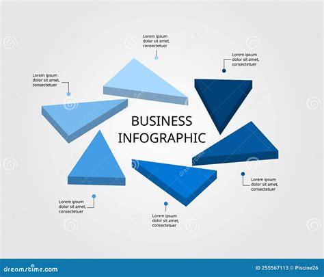 Triangle Template For Infographic For Presentation For 6 Element Stock