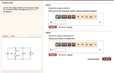 SOLVED Problem Part A Use The Node Voltage Method To Find The Phasor Voltage V In The
