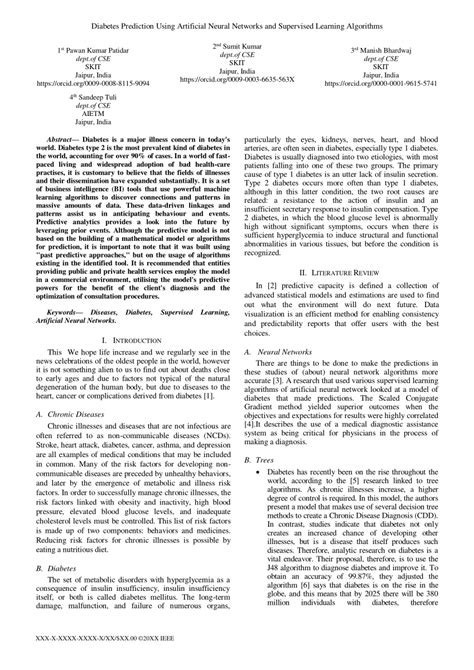 Pdf Diabetes Prediction Using Artificial Neural Networks And