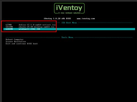 configure iventoy as netboot option in boot menu fog project