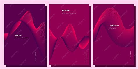 Premium Vector Wavy Lines Background Template Set Copy Space For Brochure Poster Business