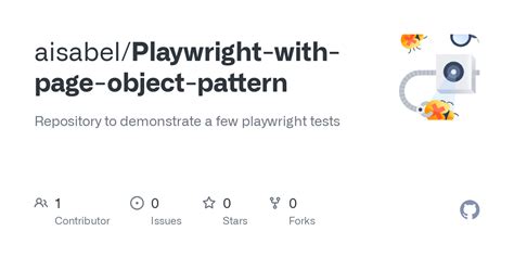 github aisabel playwright with page object pattern repository to